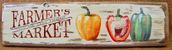 Farmers Market Vegetable Rustic Sign | Etsy