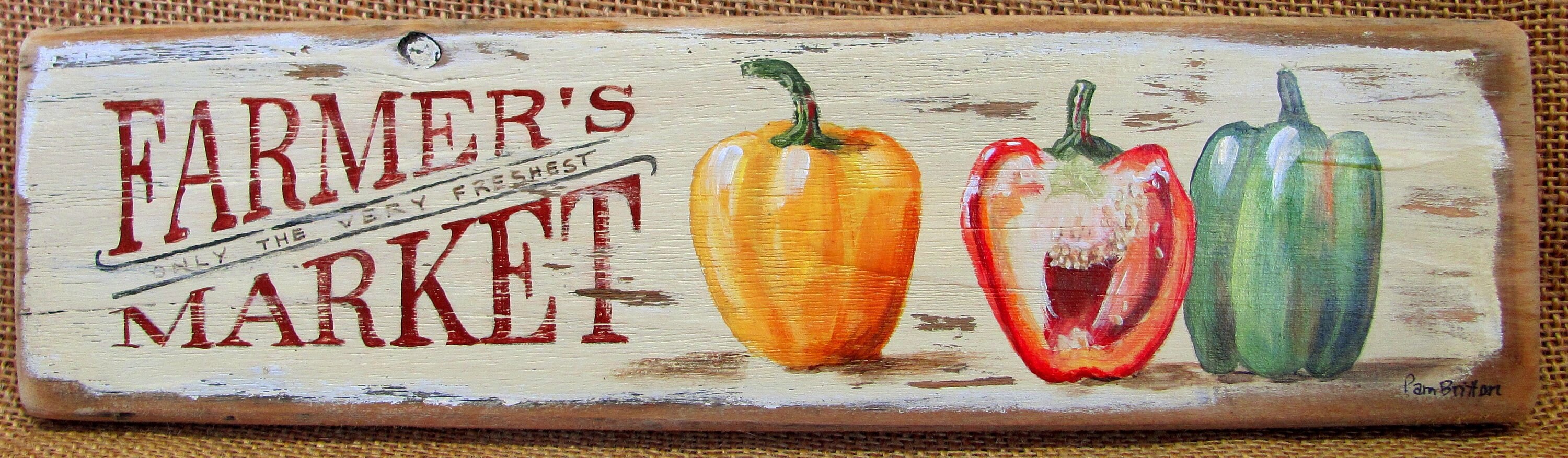 Farmers Market Vegetable Rustic Sign | Etsy