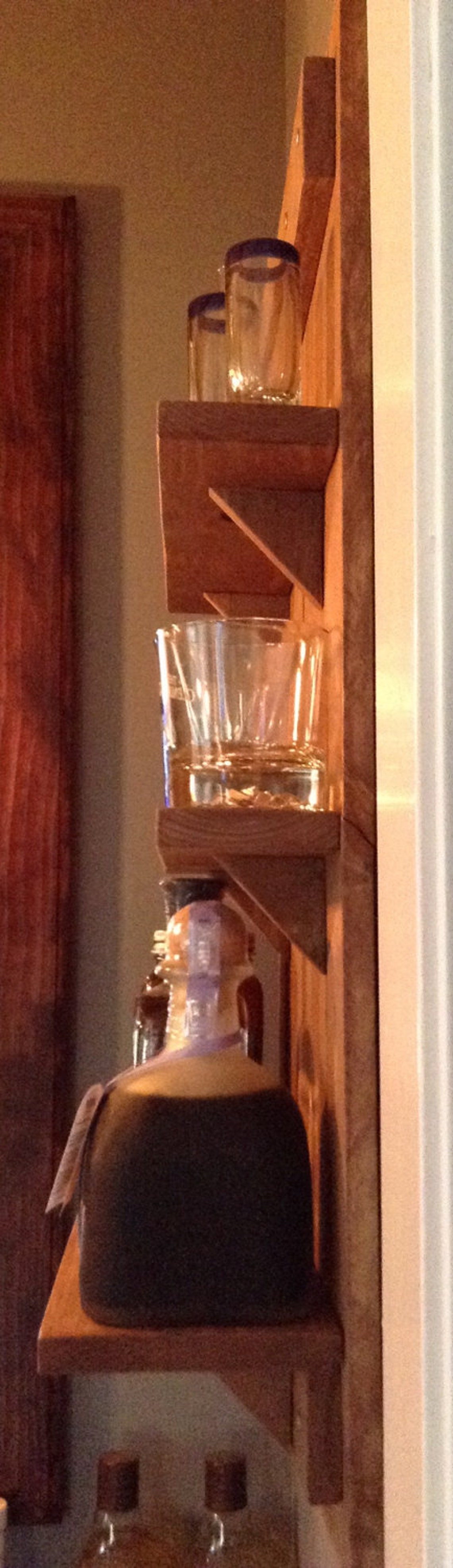 Rustic wood wall shelf large | Etsy