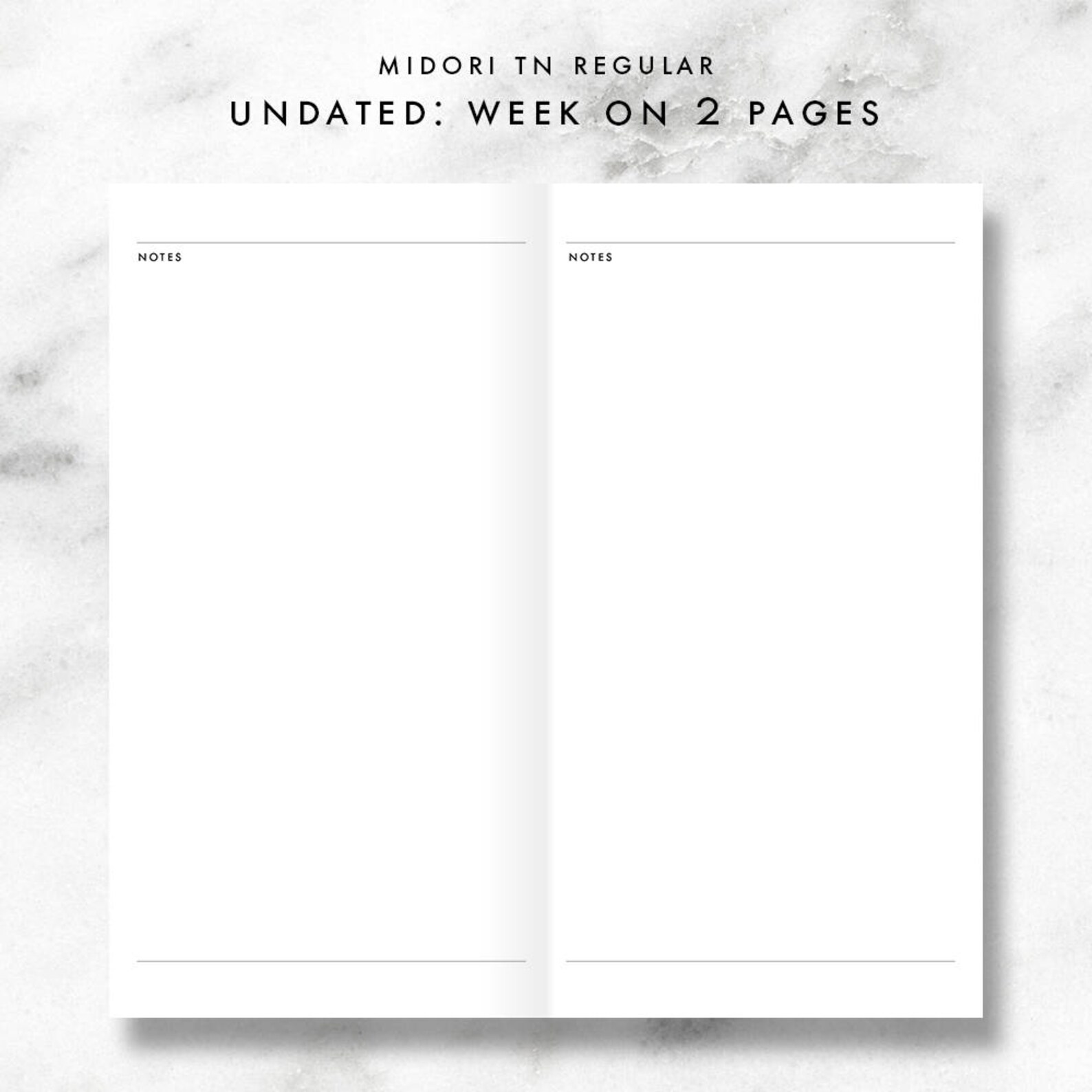 Undated Week on 2 Pages Printable Inserts for Midori Traveler's ...