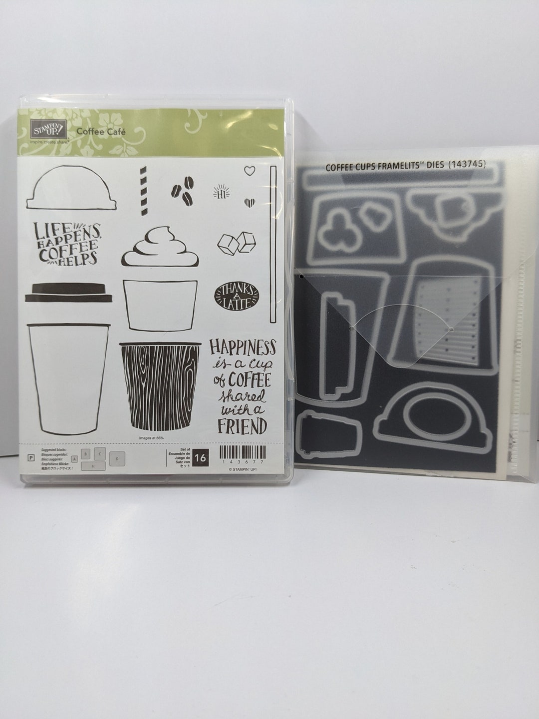 Coffee Cafe Stamp Set & Coffee Cups Framelits Dies by Stampin'up - Etsy