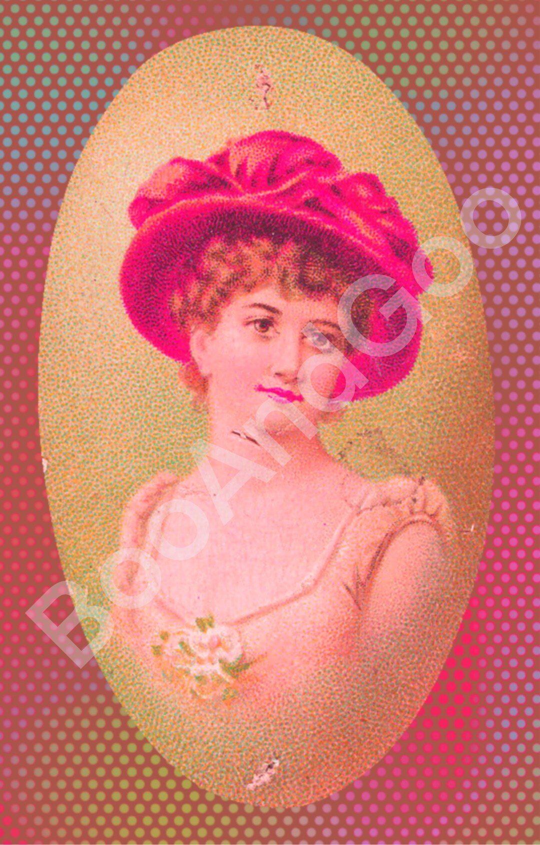 Blushing Lady #24 - Colorful Cute High Saturation Digital Edit of 1800s ...