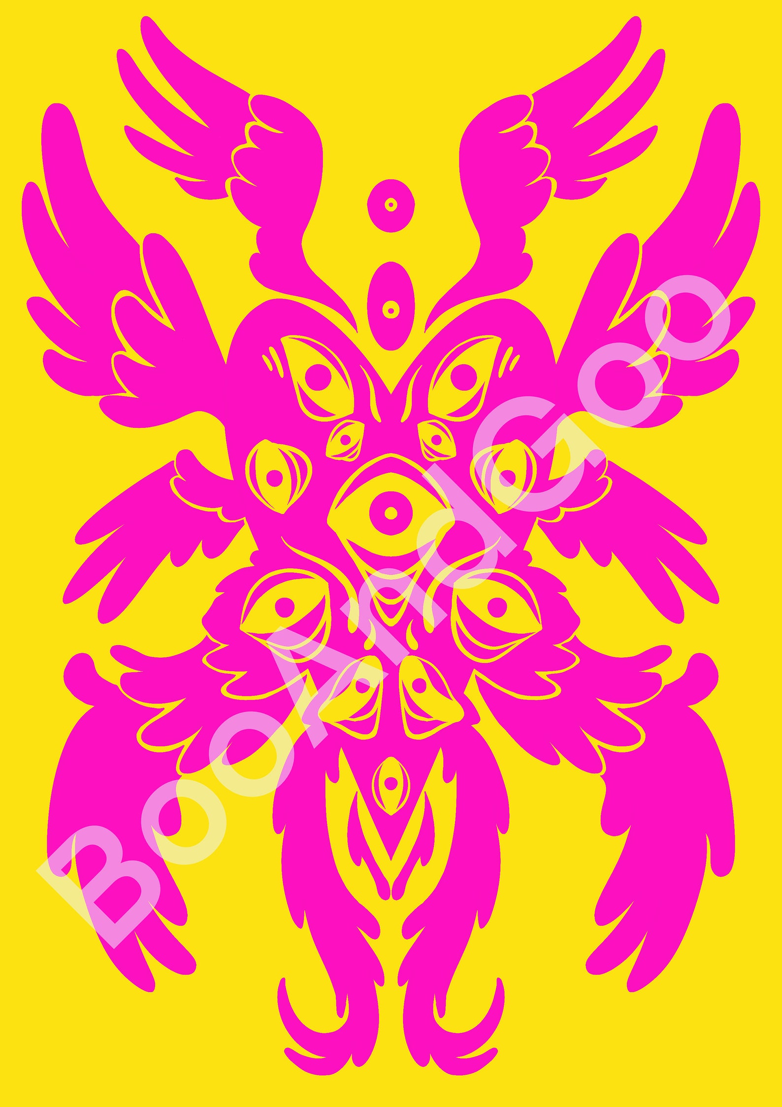 Neon Biblically Accurate Angel - Cute Pink and Yellow Digital ...