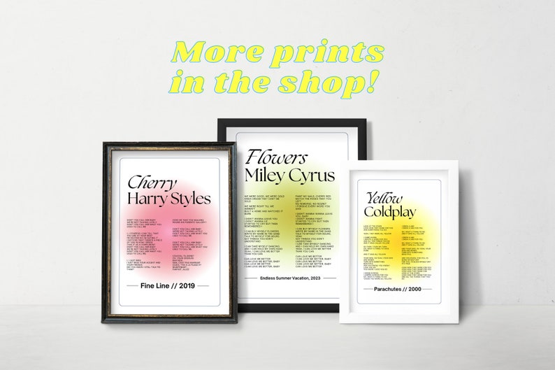 Flowers, Miley Cyrus Song Poster | Printable Lyric Wall Art ...