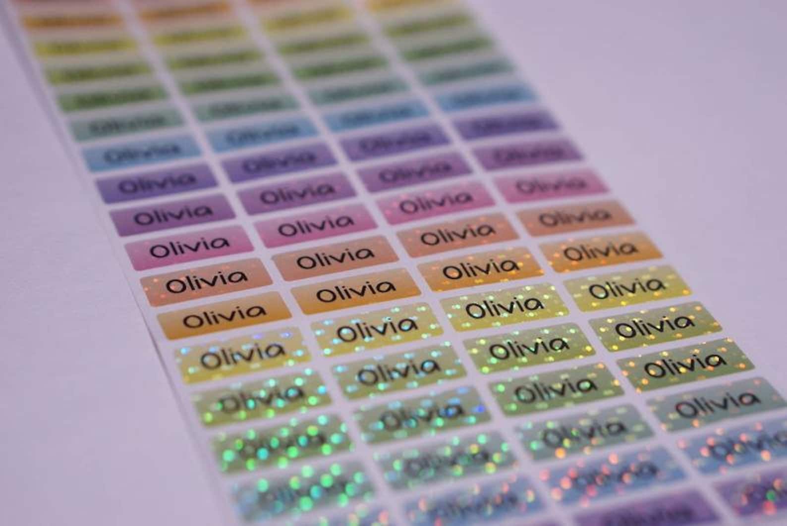 Waterproof Name Labels Name Stickers Personalized Glittery - Etsy