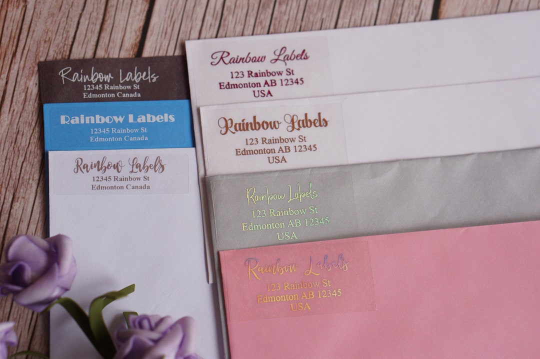 50 Small OR 34 Large Return Address Label,clear Address Sticker,custom ...