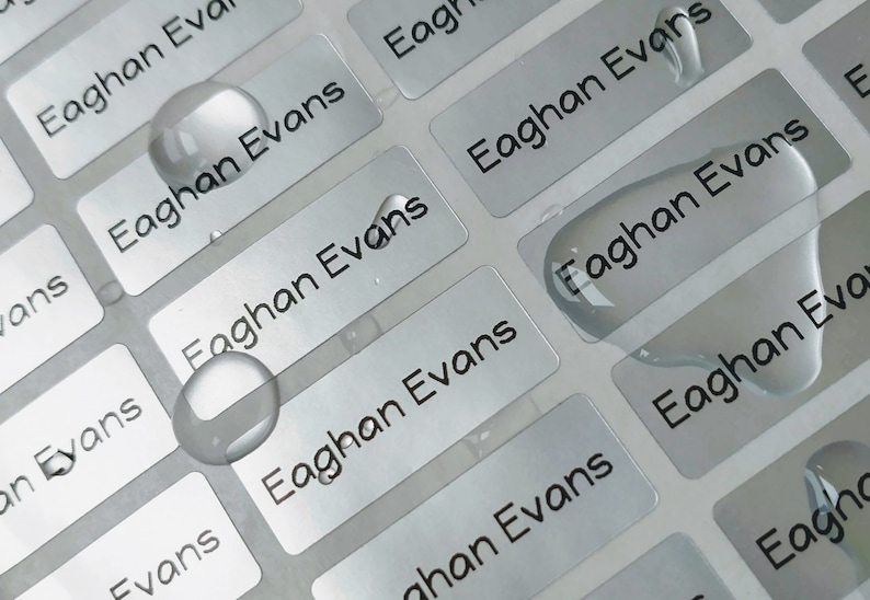 Personalized Waterproof Name Labels Name Stickers Silver for - Etsy