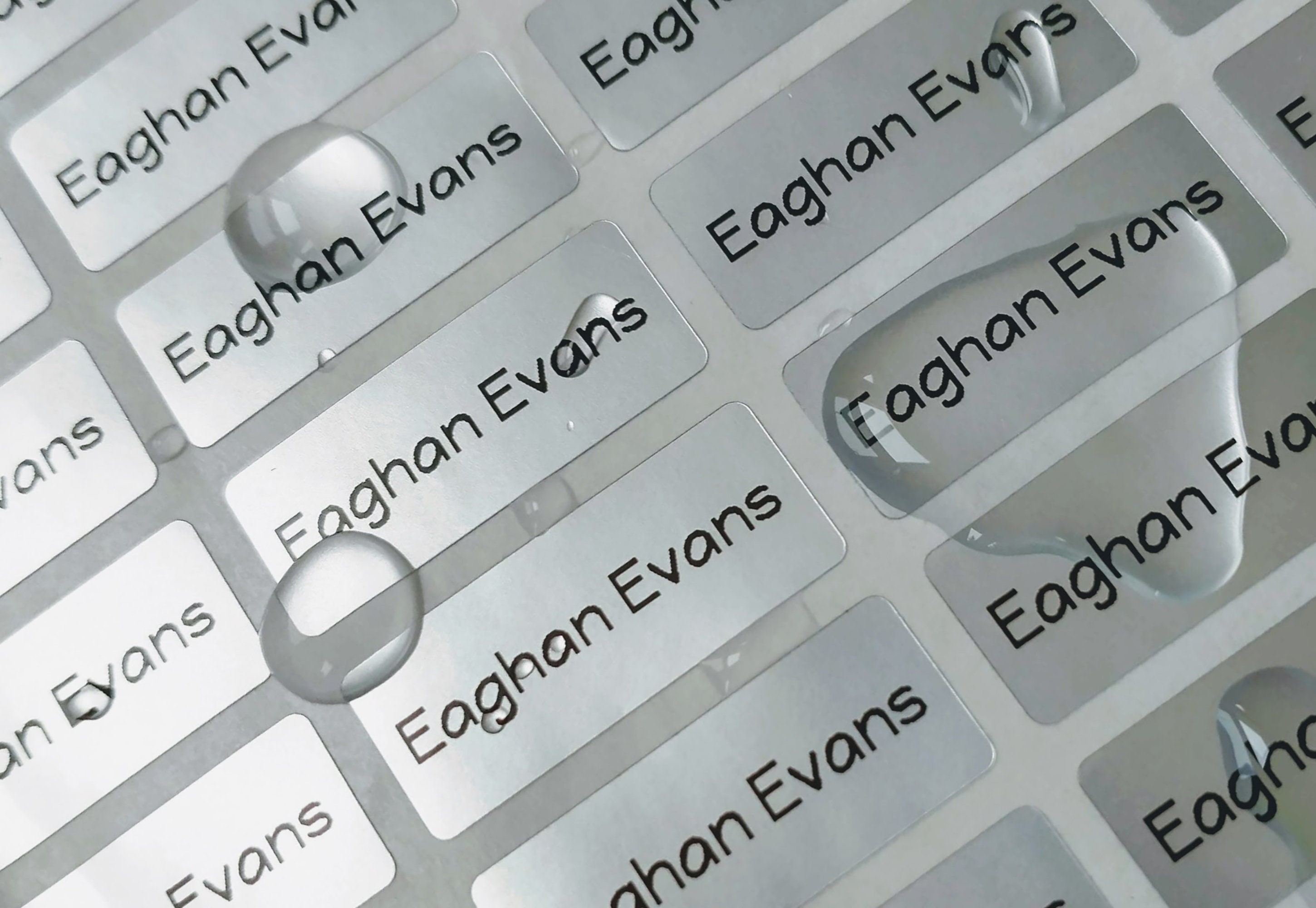 Personalized Waterproof Name Labels Name Stickers Silver for - Etsy