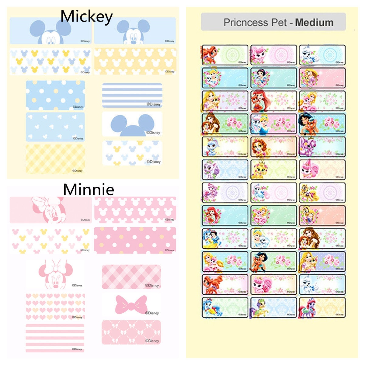 Name Stickers Kids Disney Labels Custom labels personalized | Etsy