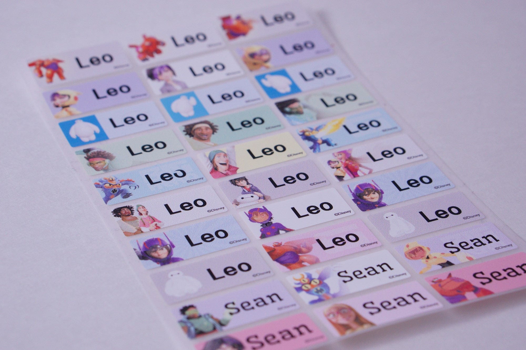 Disney Big Hero 6 Iron on Name Labels, Fabric Name Labels, Custom ...