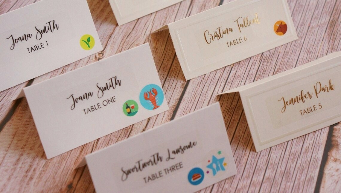 Guest Names Sticker Place Card Name Sticker Place Card - Etsy