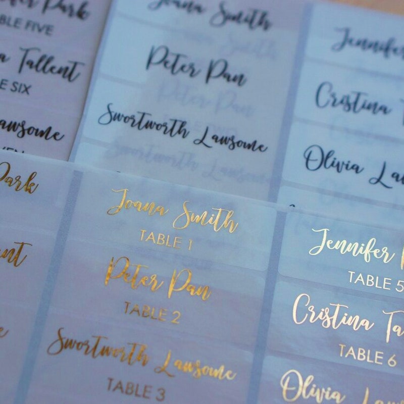 Table Seating Name Cards - Etsy