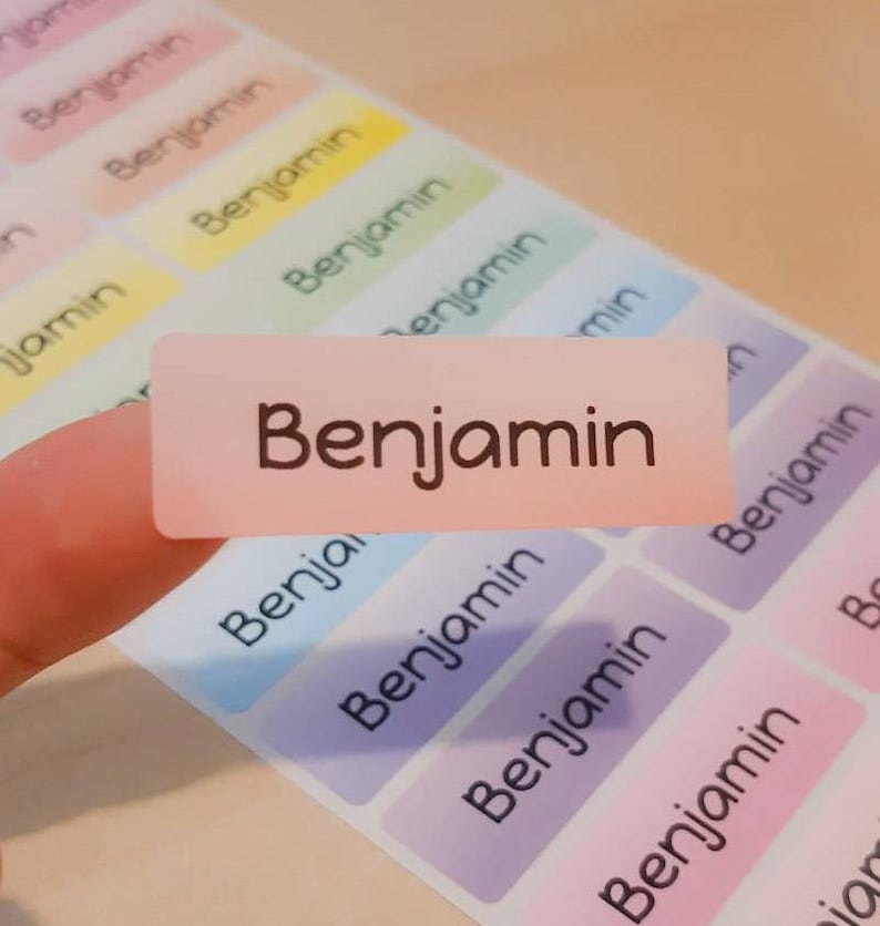 48 pcs Rainbow Custom Name Labels Étiquettes de nom personnalisé ...