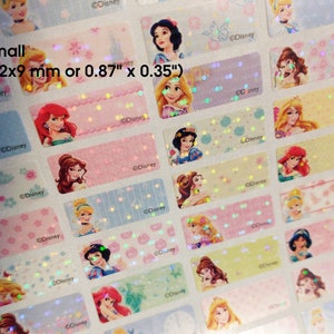 Waterproof Name Labels, Waterproof Name Stickers, Disney Princess ...