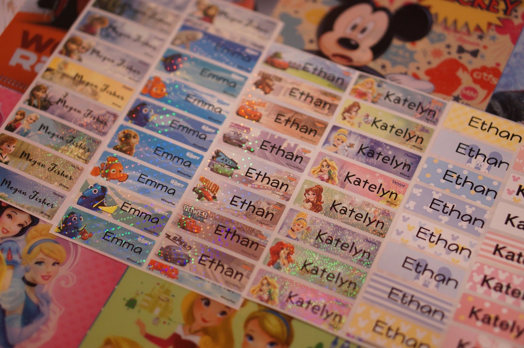 Name Stickers, Kids Disney Labels, Custom Labels, Personalized Sticker ...
