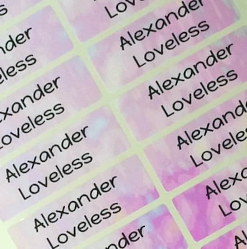Waterproof Name Labels Name Stickers Pinkpoly Personalized - Etsy