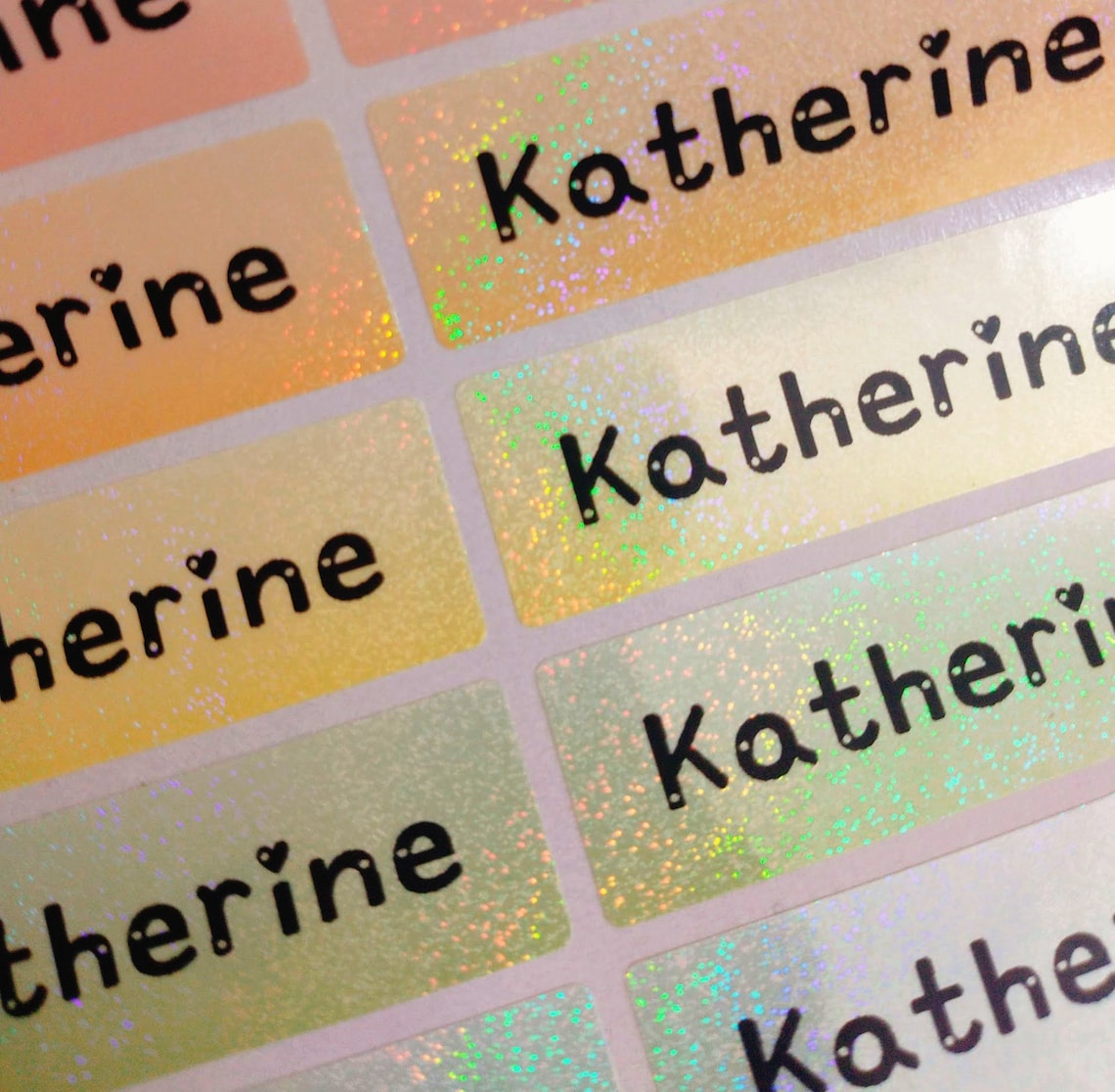 Waterproof Name Labels Name Stickers Personalized Glittery - Etsy