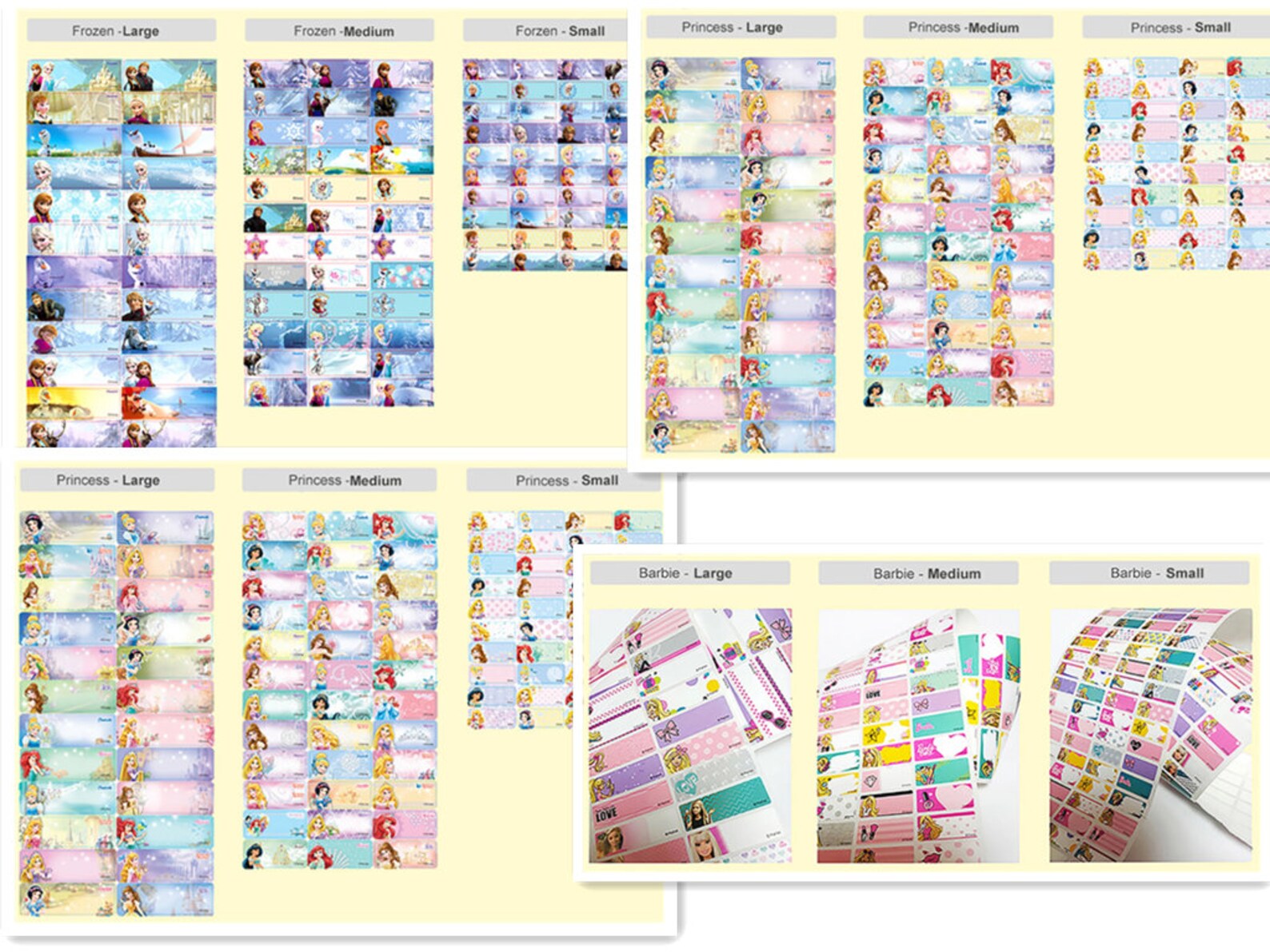 Name Stickers Kids Disney Labels Custom labels personalized | Etsy