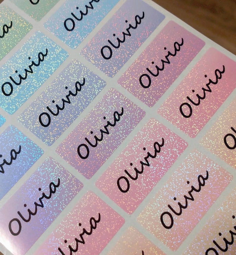 Waterproof Name Labels Name Stickers Personalized Glittery - Etsy Waterproof Name Labels Name Stickers Personalized Glittery - Etsy