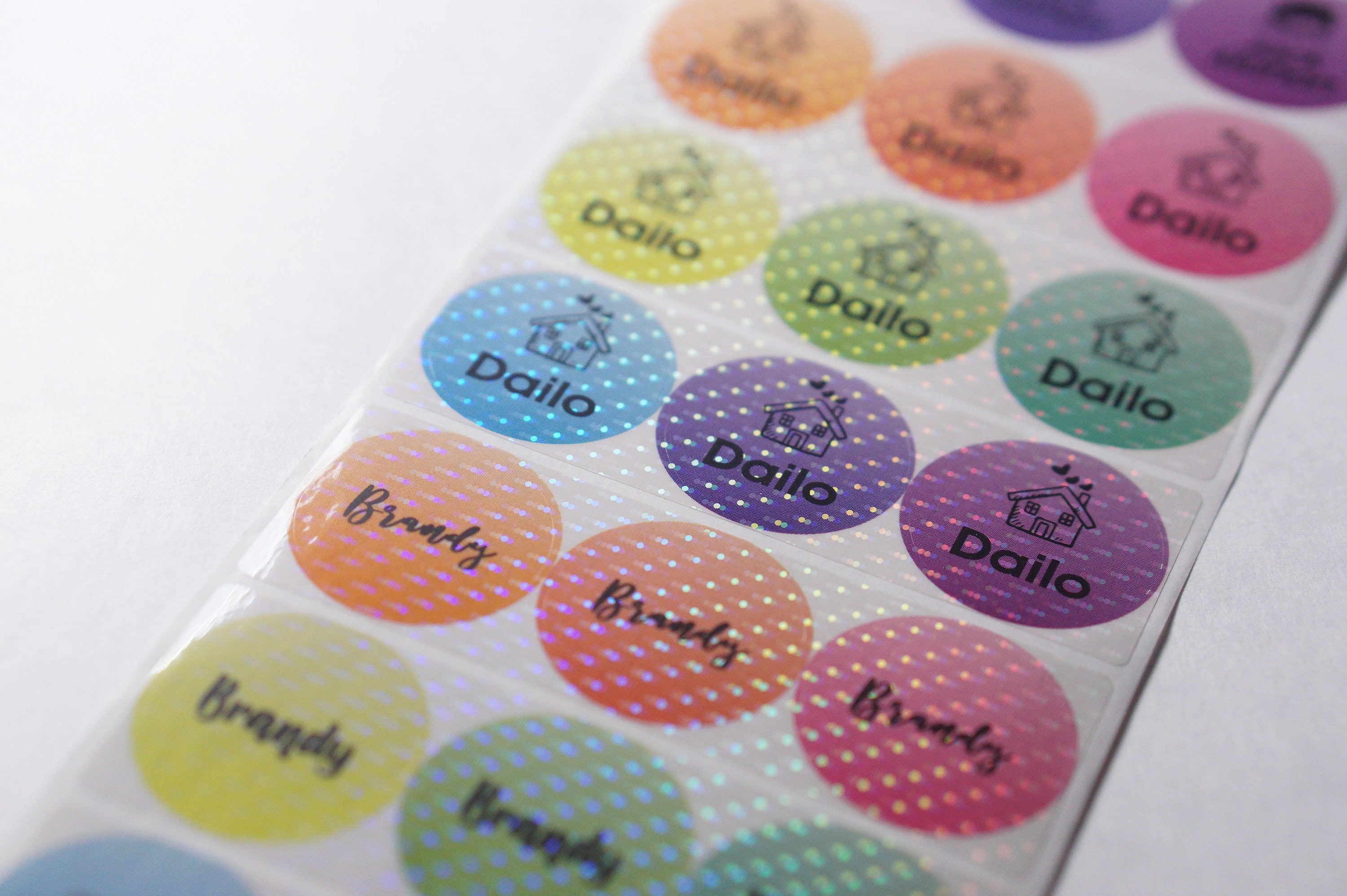 Glitter Rainbow Character Name Labels Waterproof Name Stickers ...