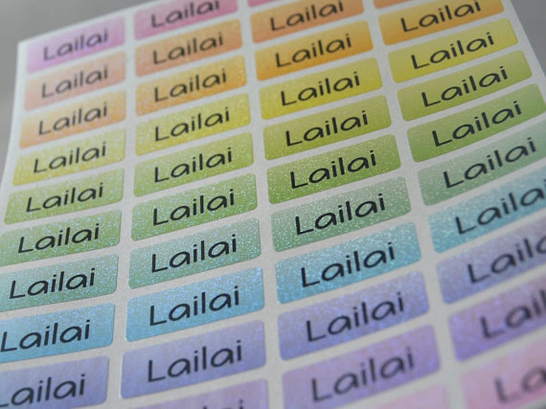 Waterproof Name Labels Name Stickers Personalized Glittery - Etsy