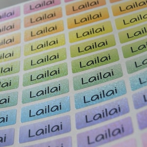 SILVER Hologram/silver/glitter Name Labels,custom Name Stickers ...