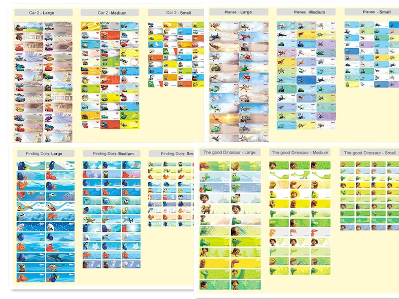 Name Stickers, Kids Disney Labels, Custom Labels, Personalized Sticker ...