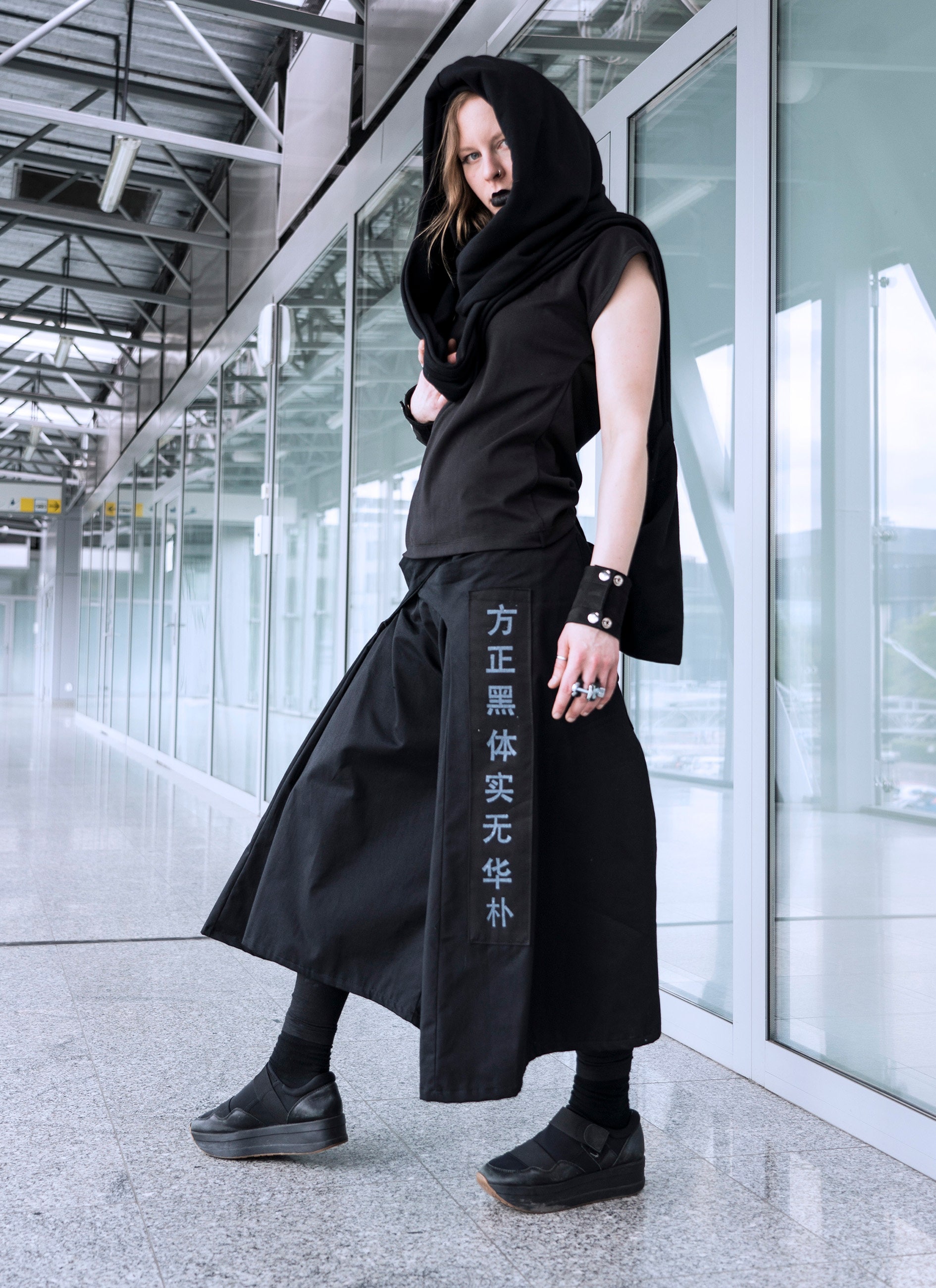 Hakama Pants Black Japanese Style Samurai Trousers Etsy Hakama