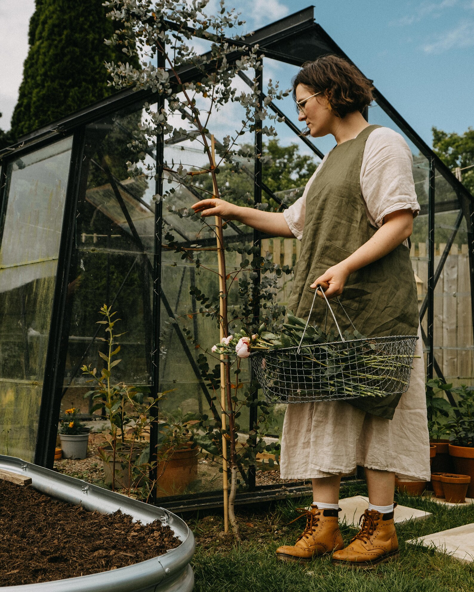Pinafore Apron, Linen Full Apron, Cross Back Apron, Various Colours - Etsy