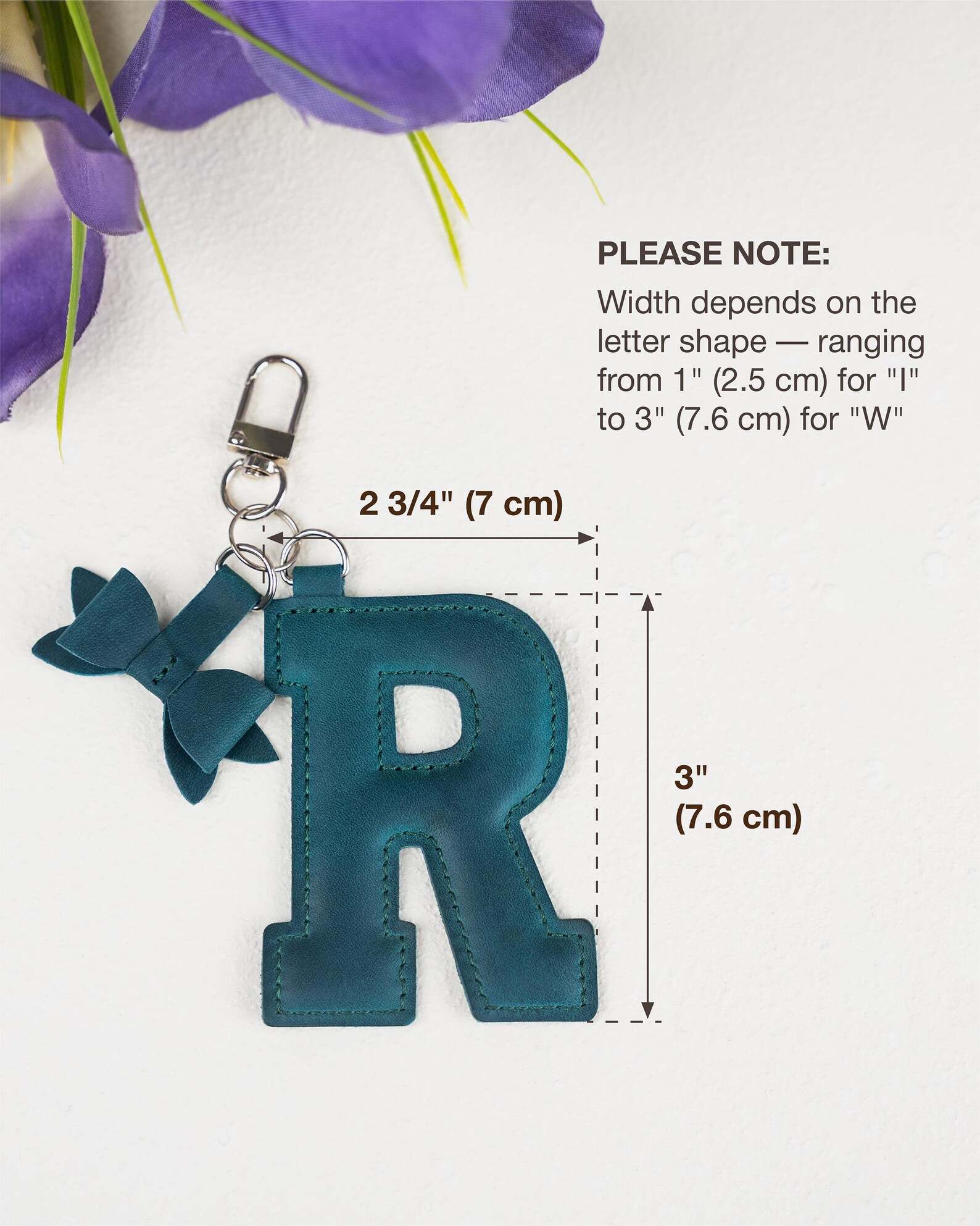 Leather Initial Keychain – Personalized Bag Charm, Backpack Tag - Etsy