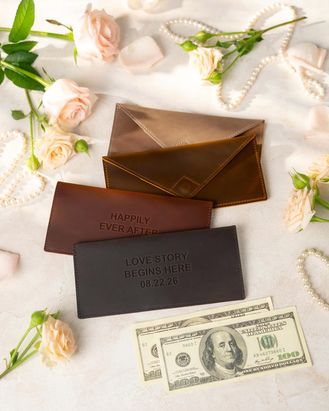 Personalized Leather Wedding Money Envelope – Embossed Cash Gift - Etsy