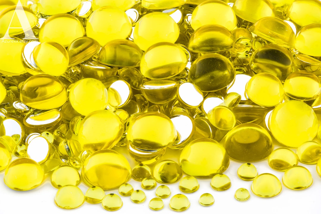 Crystal Citrine Yellow Flatback Half Round Pearls for Embellishments ...