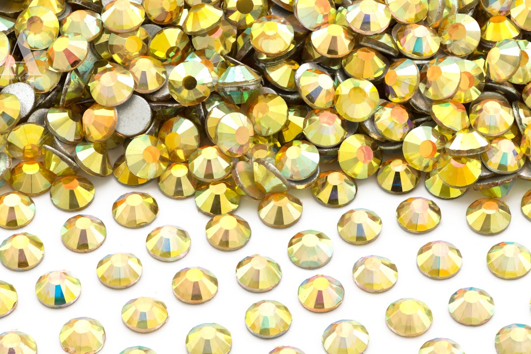 Golden Yellow Non-hotfix Flatback Glass Rhinestones for Embellishments ...