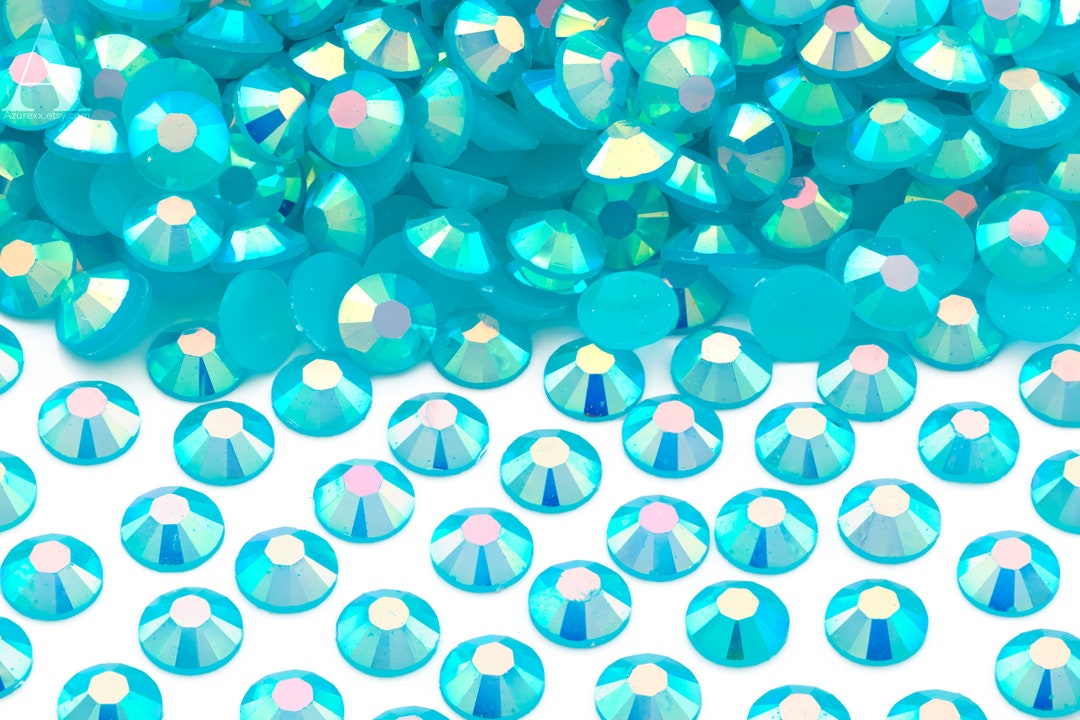 Dark Turquoise AB Flatback Jelly Resin Rhinestones for Embellishments ...