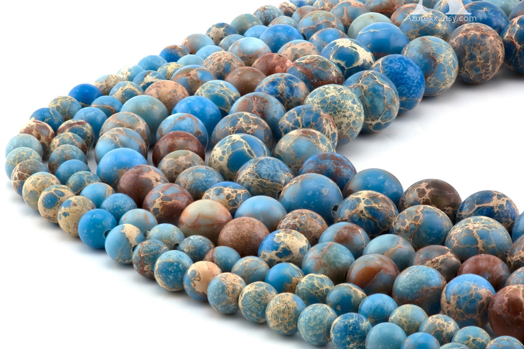 Light Blue Sea Sediment Jasper Stone Beads...full Strand...6mm-10mm ...
