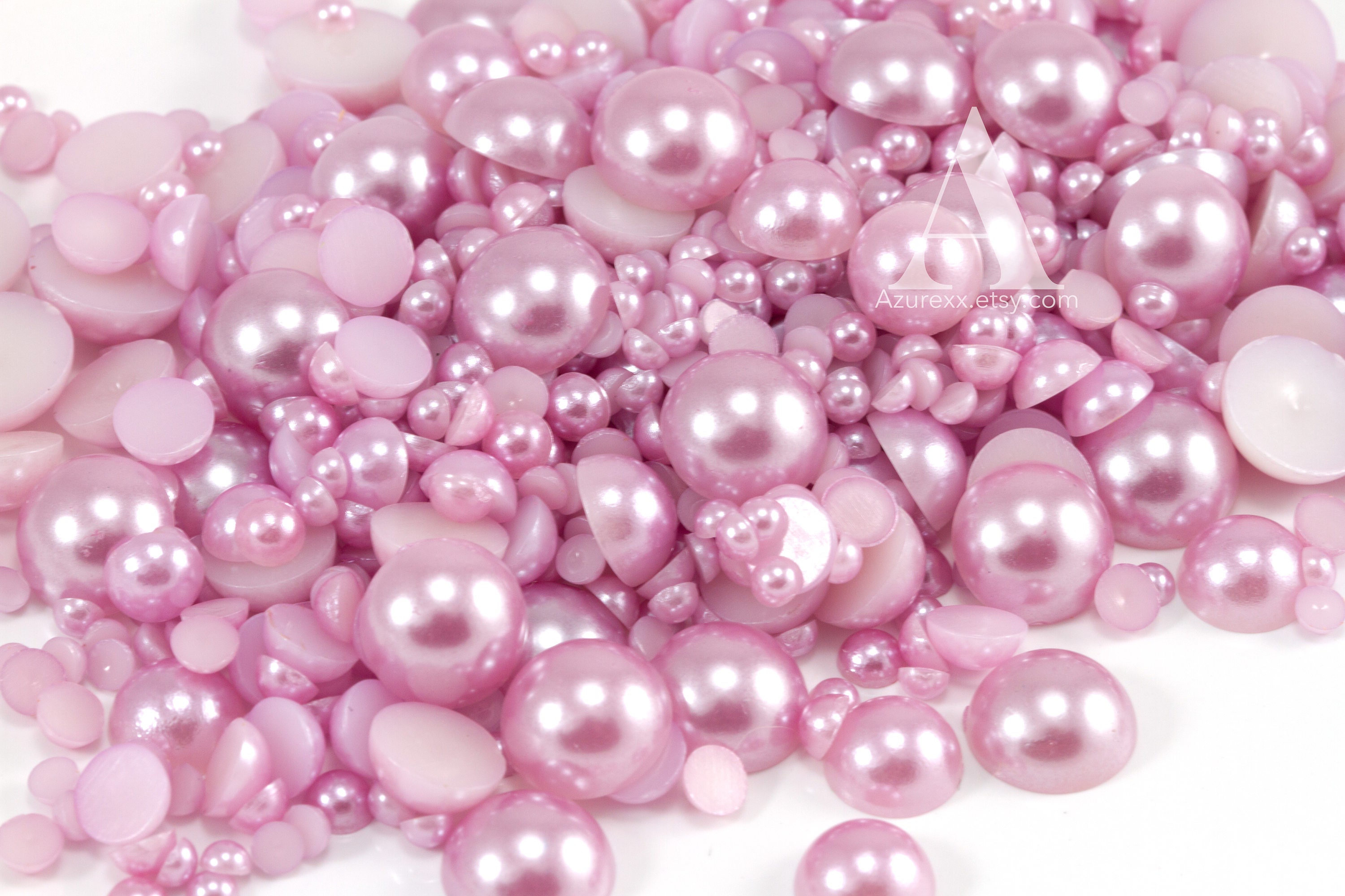Light Purple Flatback Half Round Pearls for Embellishments - Etsy