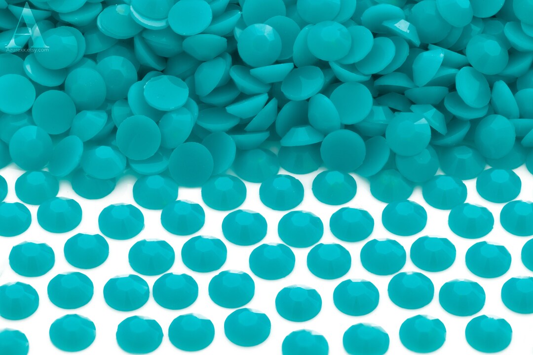 Opaque Turquoise Flatback Jelly Resin Rhinestones for Embellishments ...