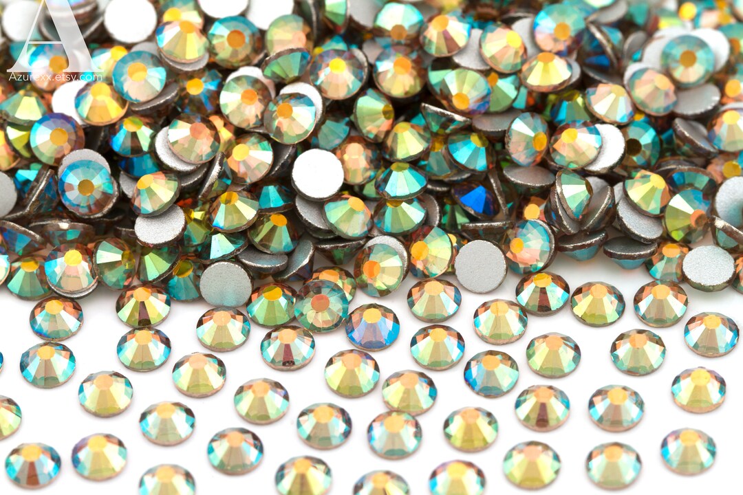 Golden Pear Green Glass Rhinestones for Embellishments 2-6mm - Etsy