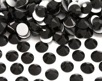 Black Diamond Glass Rhinestones for Embellishments 2-6mm | Etsy