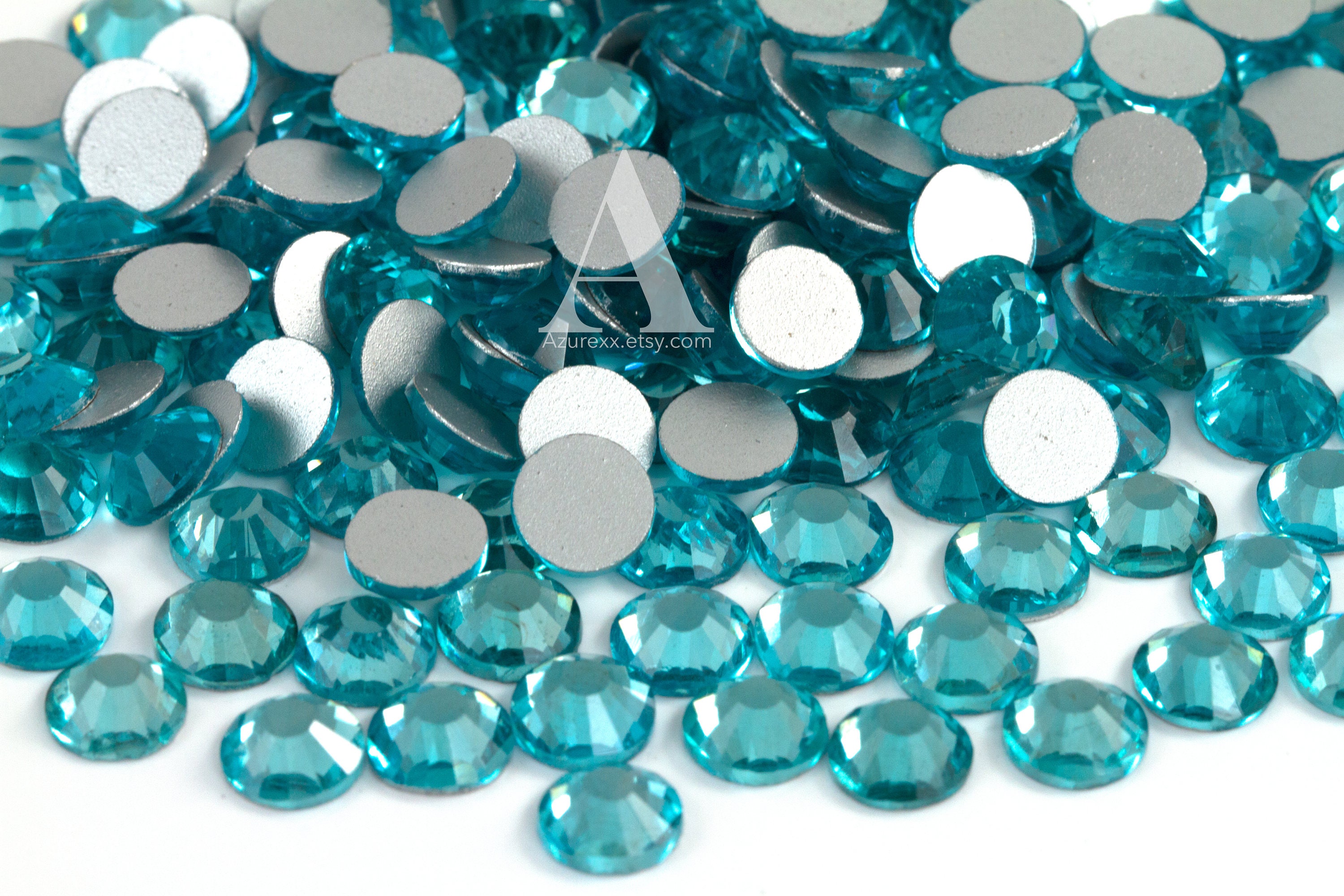 Aquamarine Glass Rhinestones for Embellishments 2-6mm - Etsy