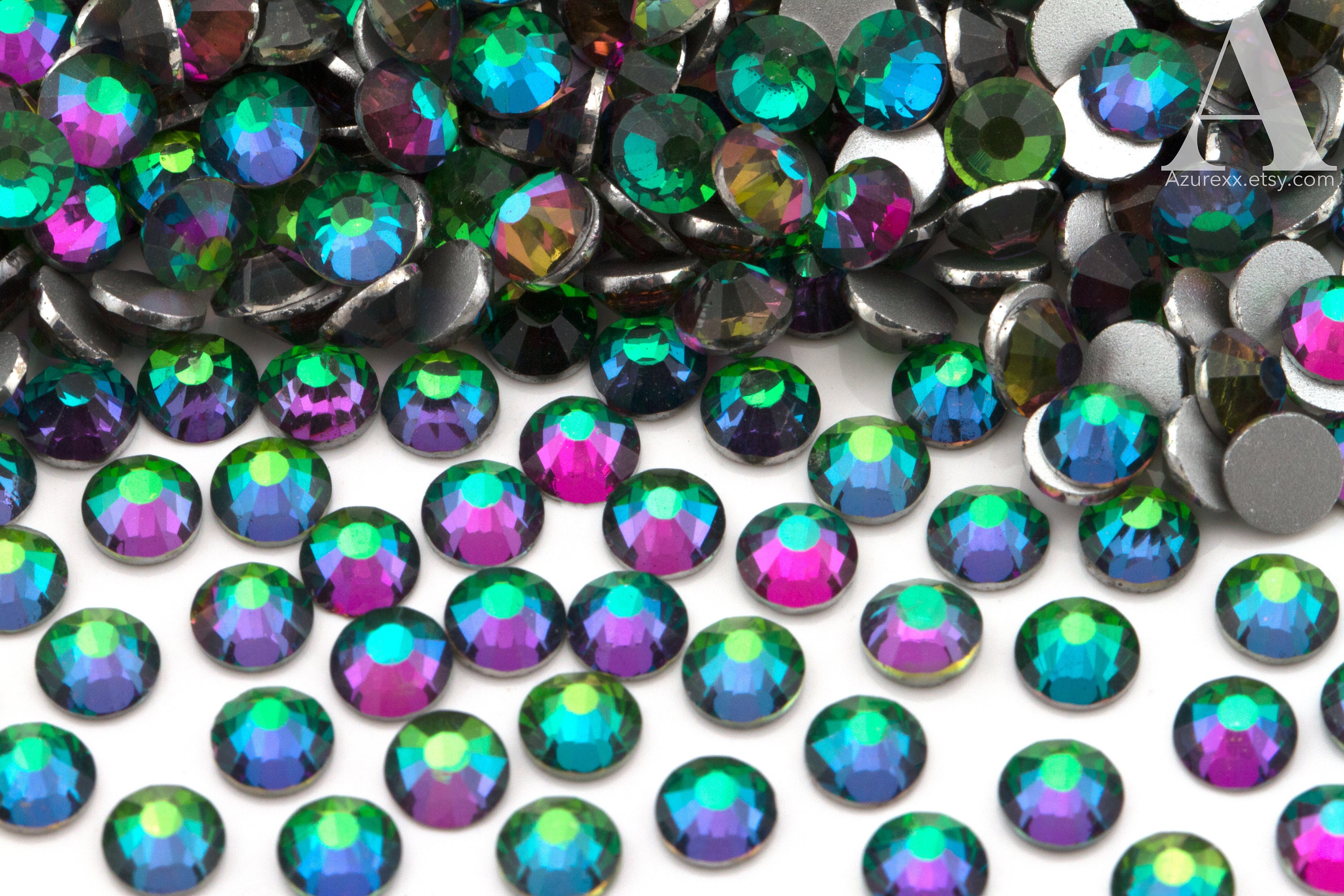 Green Volcano Glass Rhinestones for Embellishments 2-6mm - Etsy