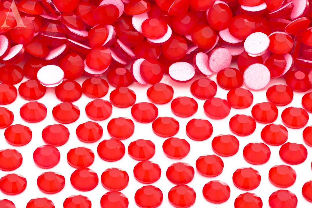 Neon Red Non-hotfix Flatback Glass Rhinestones for Embellishments 2-6mm ...
