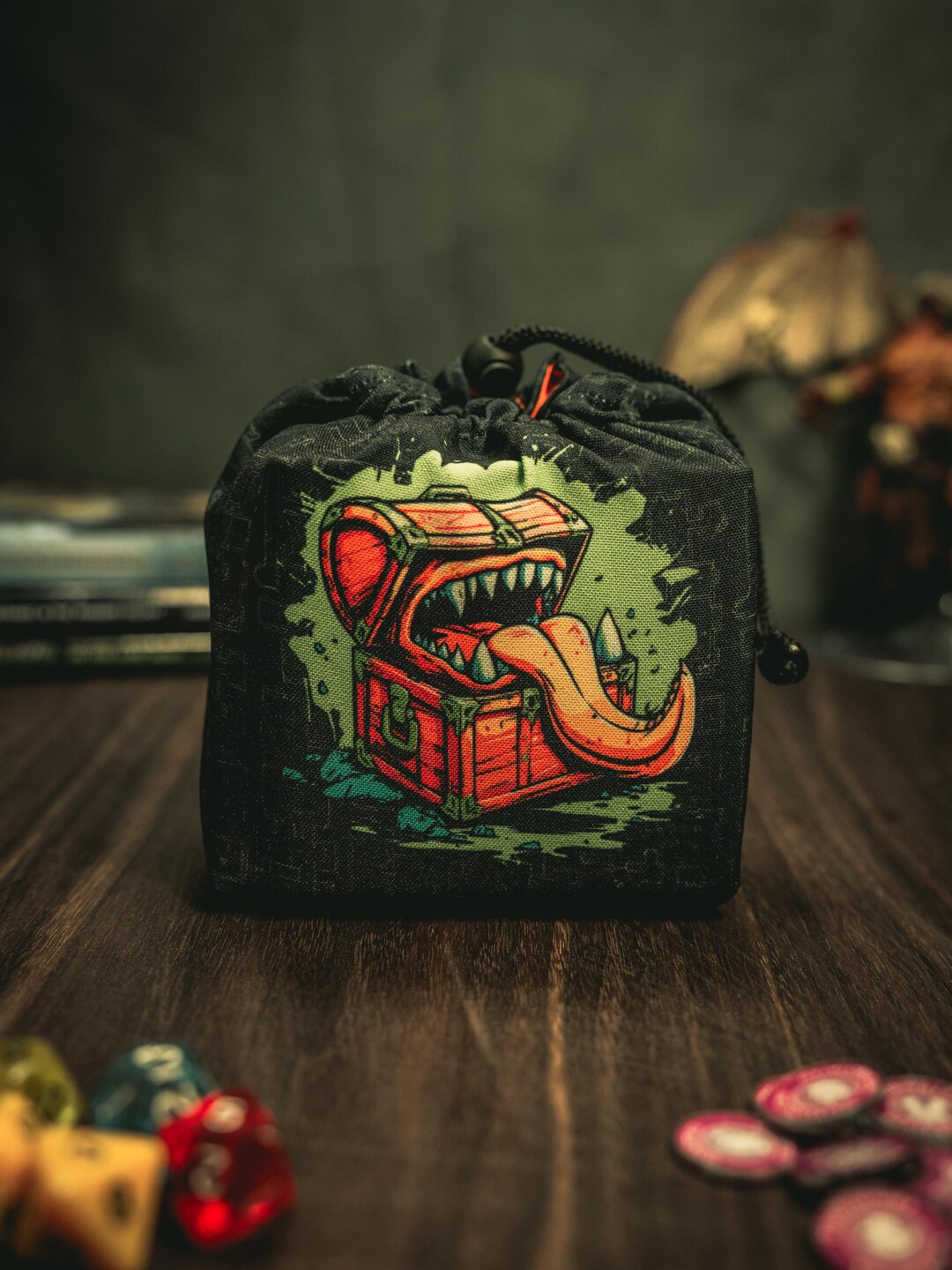 Mimic Dice Bag: Freestanding RPG D&D Treasure Chest Pouch - Etsy