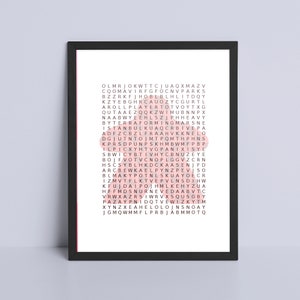 Art Print, Board Game Word Search, Puzzle Game Room Wall Poster, Desk ...