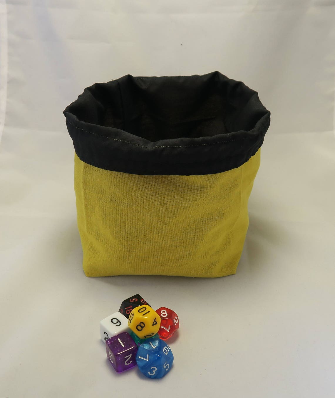 Large Dice Bag - Tile Pouch - Game Bag - Yellow and Black ...