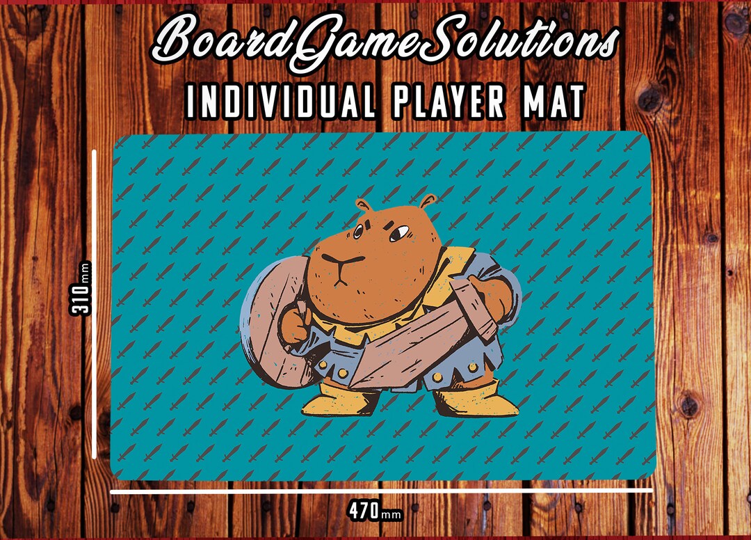 Patterned Playmat, Capybara Warrior Design Printed Neoprene Card Table ...