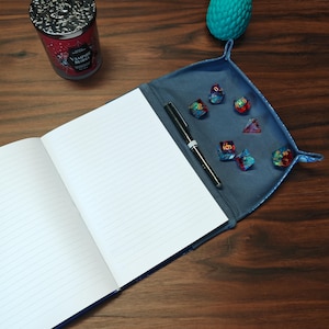 Gaming Notebook With Built in Dice Tray, Fabric Covered Journal ...