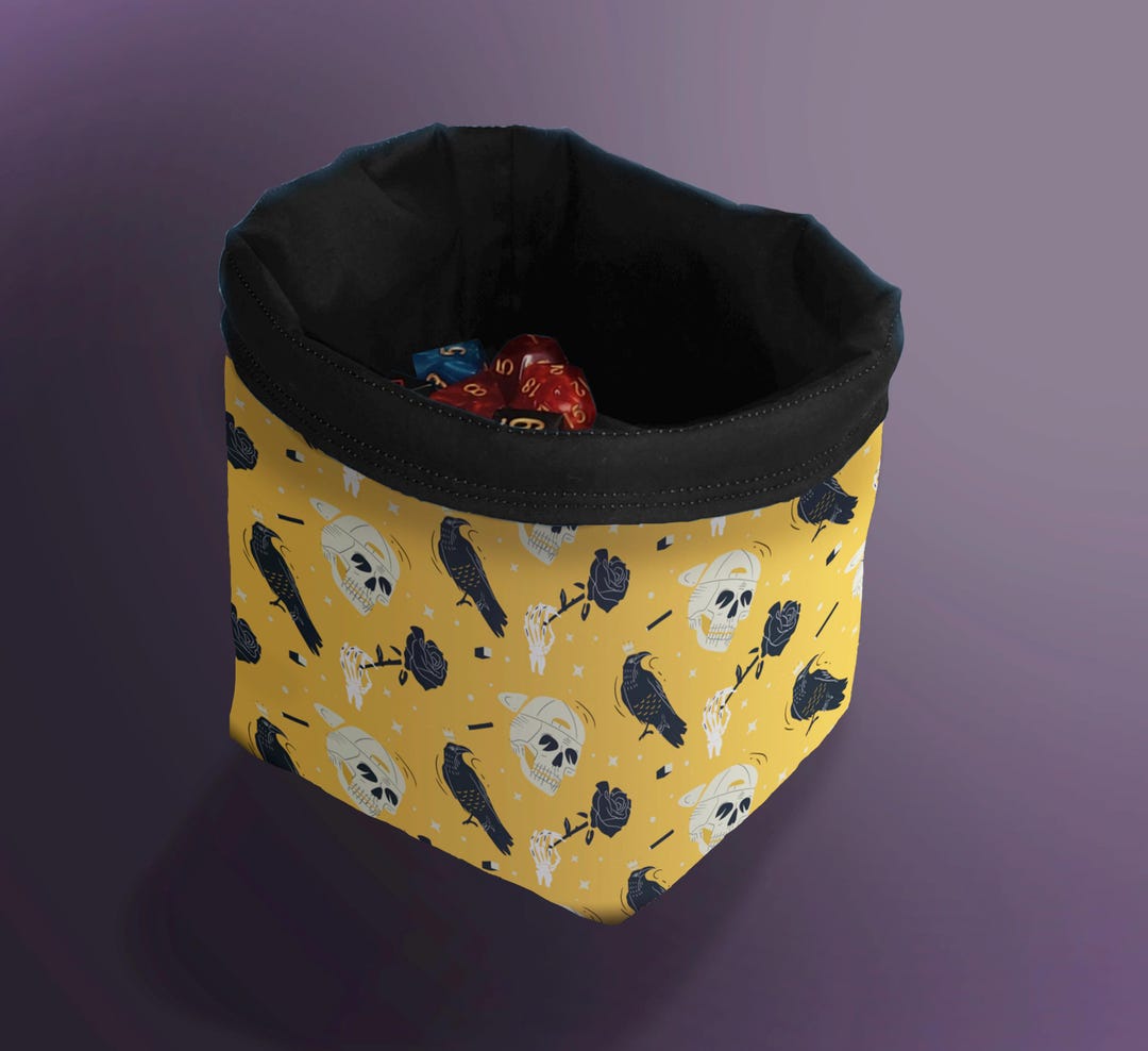 Skull & Raven Dice Bag: Gothic RPG Drawstring Pouch - Etsy