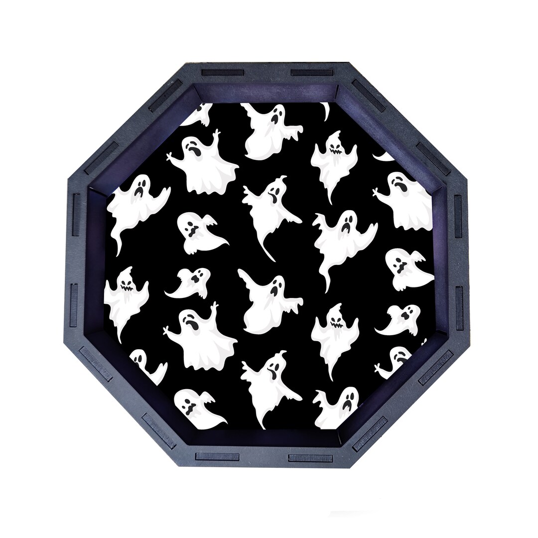 Spooky Ghosts Black Octagon Dice Tray Horror Large Wooden - Etsy UK