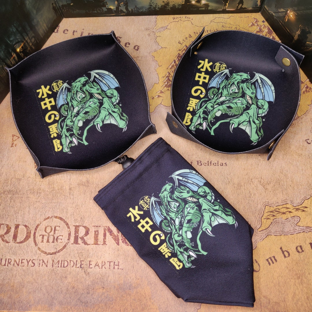 Anime Cthulhu Dice Tray, Arkham Wooden Dice Tray, Collapsible Neoprene ...
